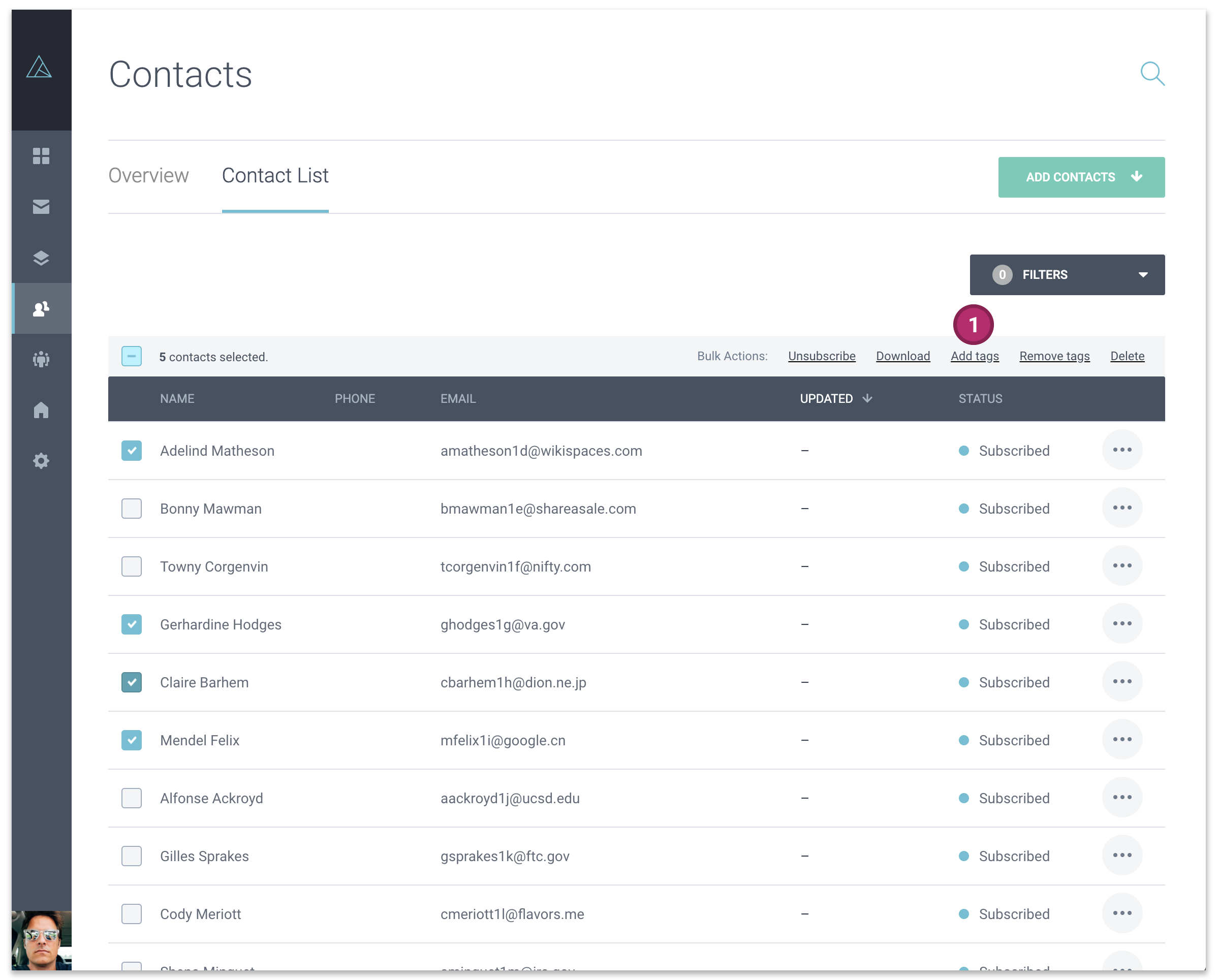 Add multiple contacts to a tag – ActivePipe