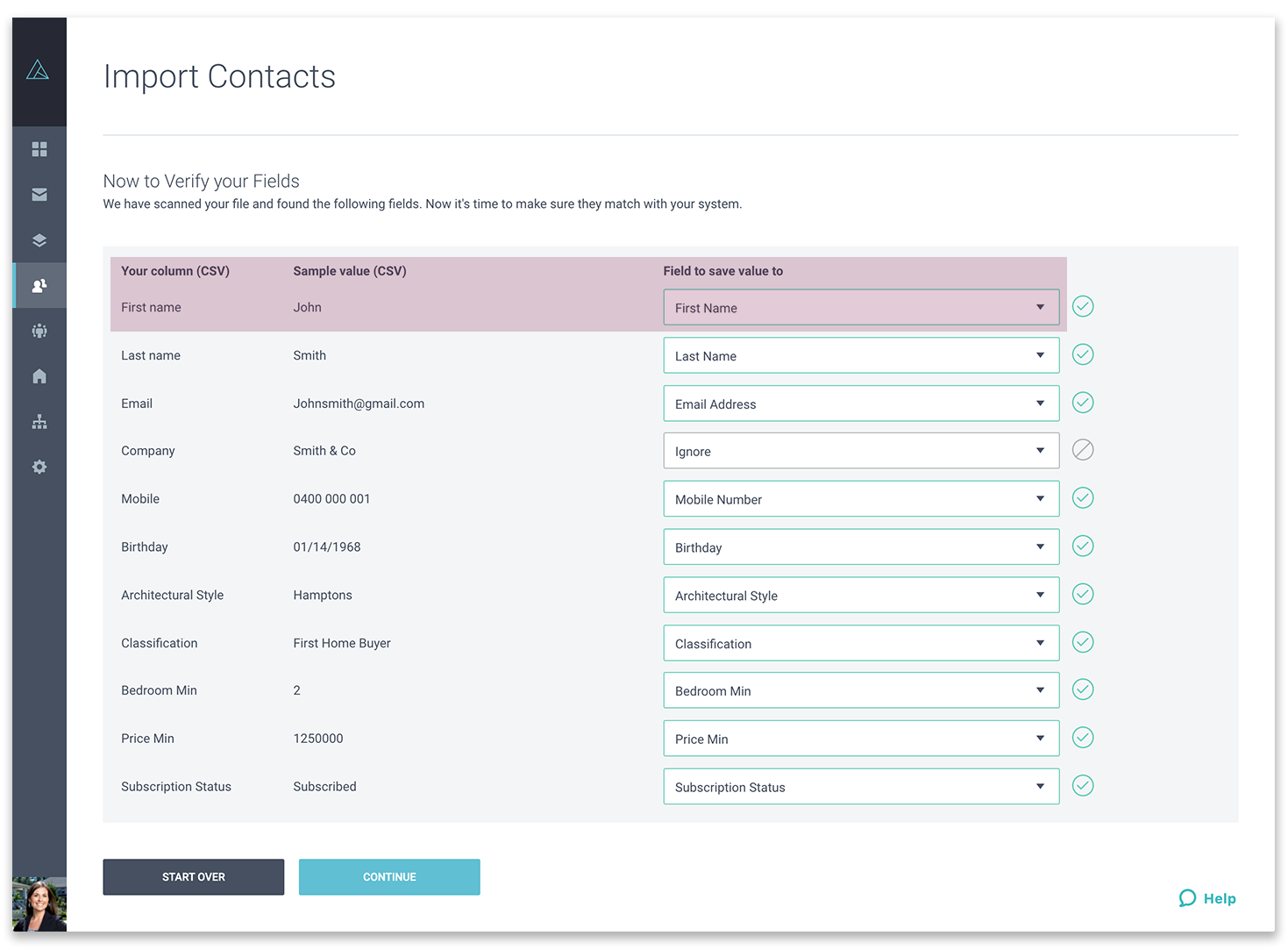 Upload contacts using a CSV file – ActivePipe