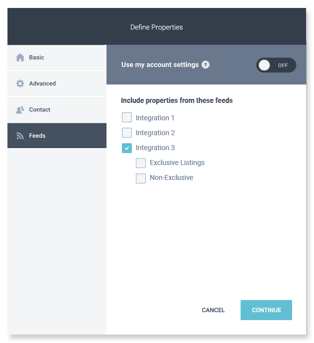 Automated property panel options: Feeds – ActivePipe
