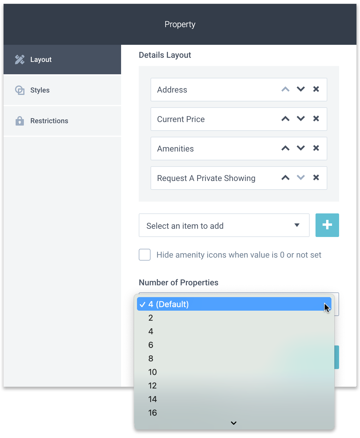 Show more or less properties in a grid, list or table property panel – ActivePipe