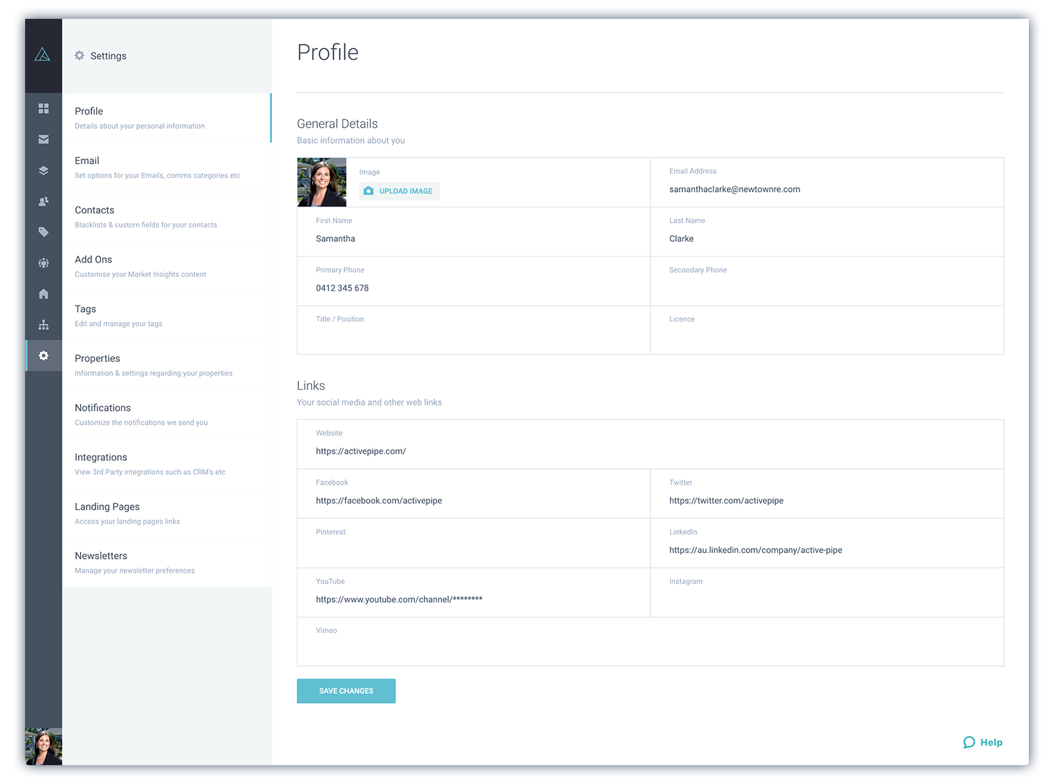 How do I update my social media links? – ActivePipe