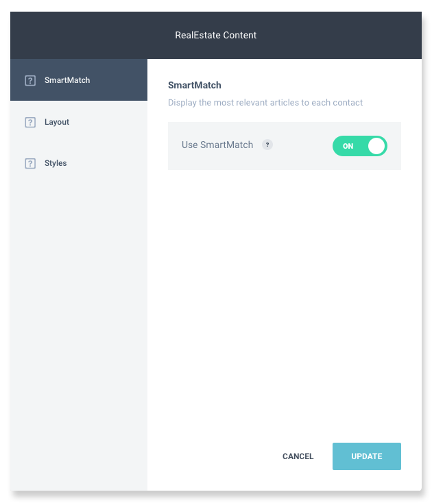Use SmartMatch in a RealEstate Content panel – ActivePipe