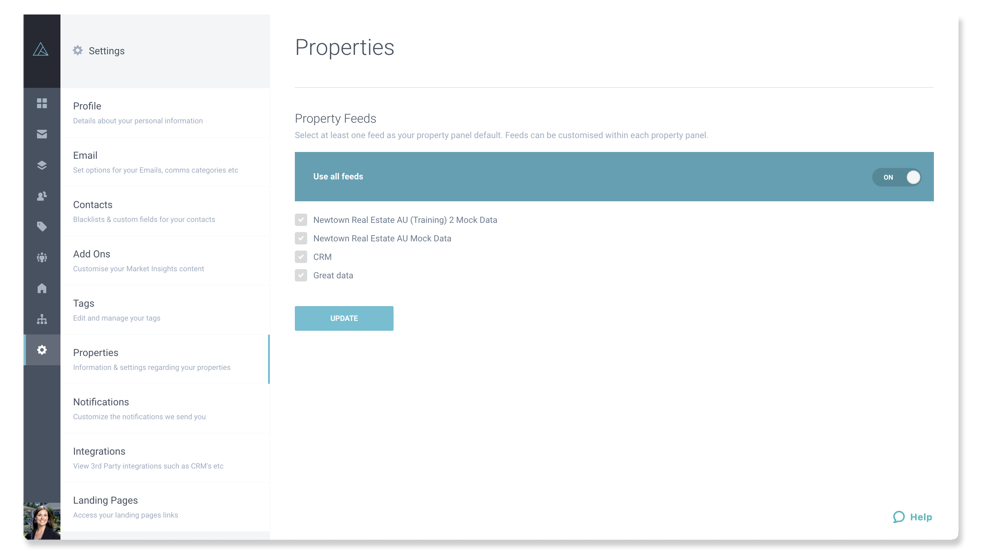Account Settings: Properties – ActivePipe