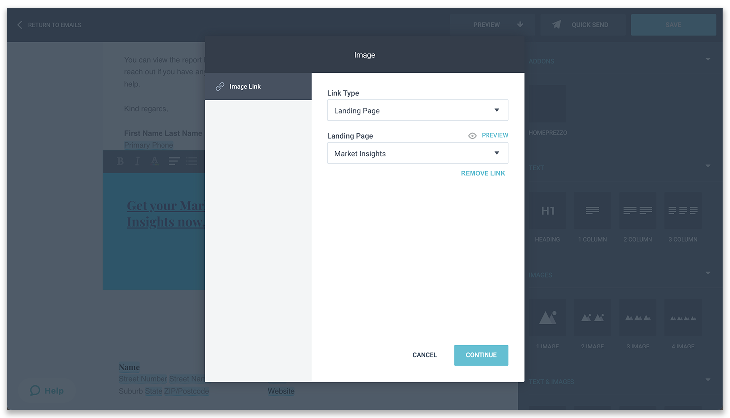 Use the Market Insights landing page in an email campaign – ActivePipe